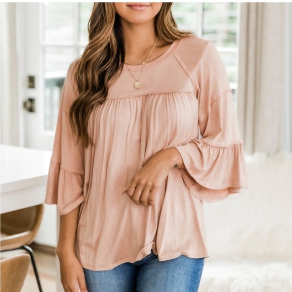 Pink Lily | Tops | Nwot Pink Lily Genuine Smile Babydoll Top | Poshmark